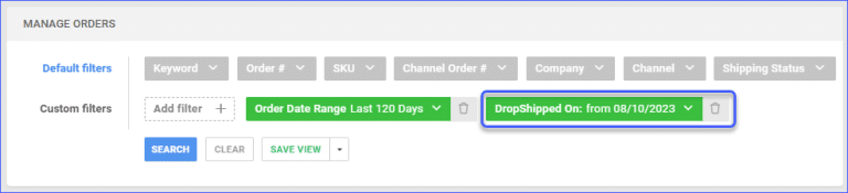 Dropshipped Filter | Sellercloud