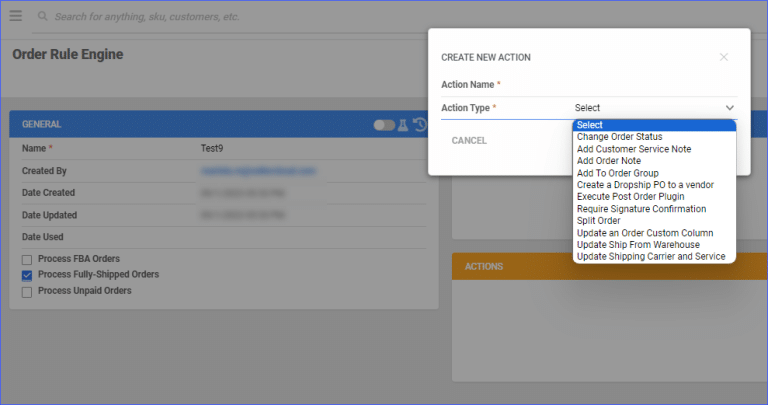 Order Rule Engine Actions | Sellercloud