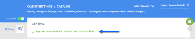 Merchant SKU Filter Change | Sellercloud
