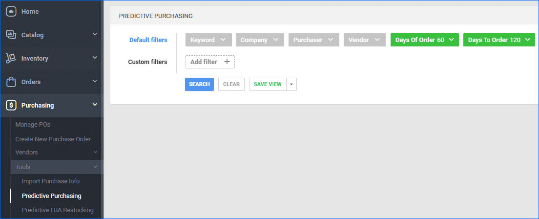Predictive Purchasing Export | Sellercloud
