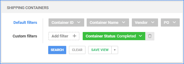 Container Status Filter | Sellercloud