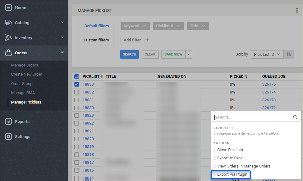 Export Picklists via Plugin | Sellercloud