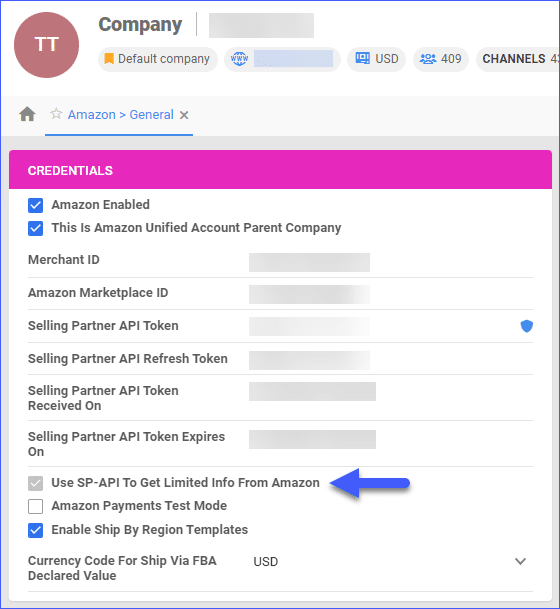 Limited Info from Amazon | Sellercloud