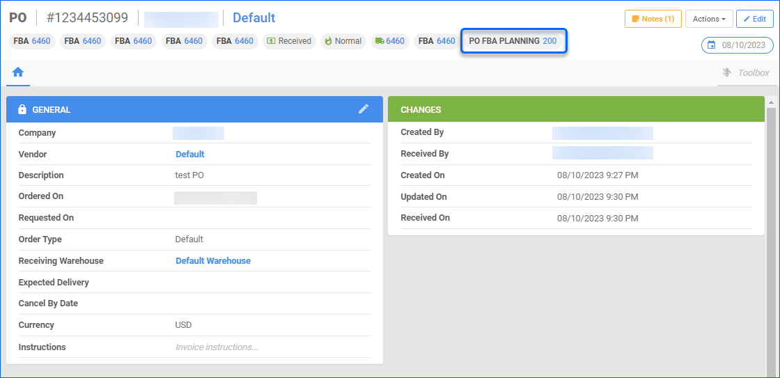 PO FBA Planning | Sellercloud