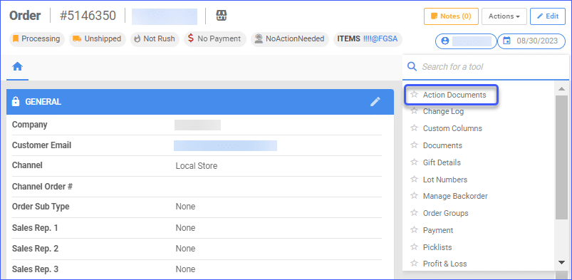Action Documents | Sellercloud