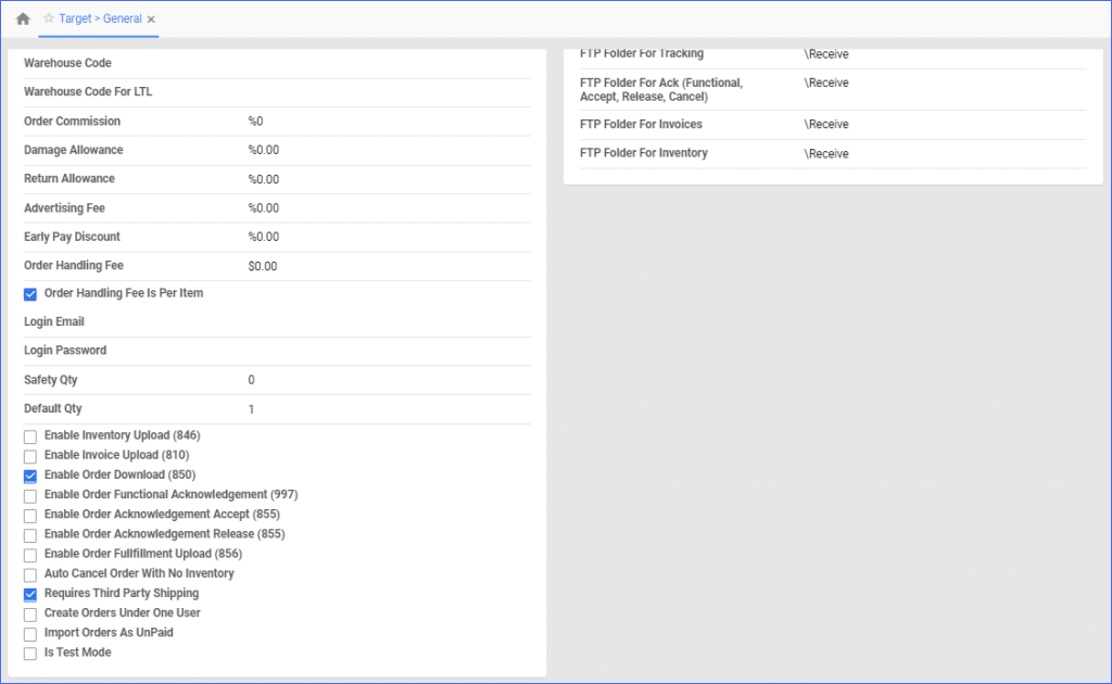 Target Settings | Sellercloud