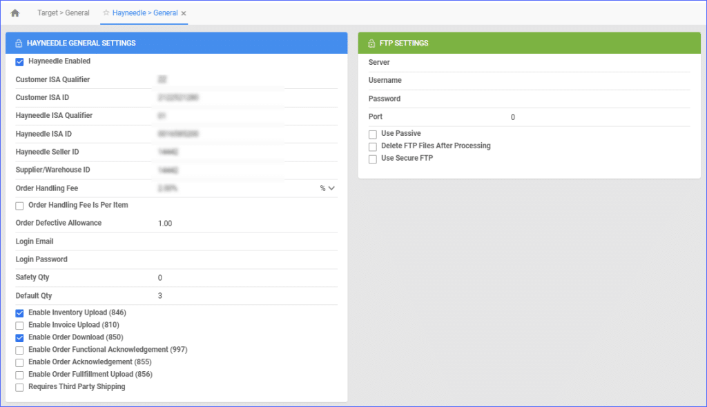 Hayneedle General Settings | Sellercloud