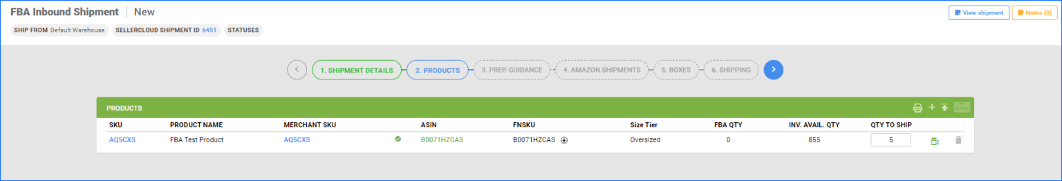 FBA Inbount Shipment Creation | Sellercloud