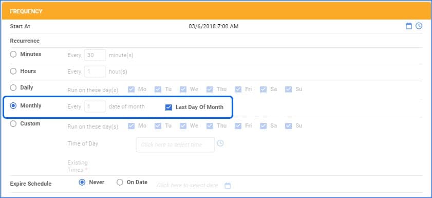 Scheduled Tasks Recurrance | Sellercloud