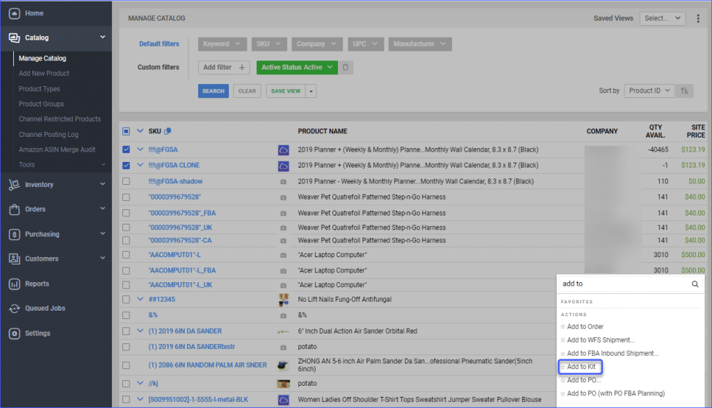 New Actions | Sellercloud