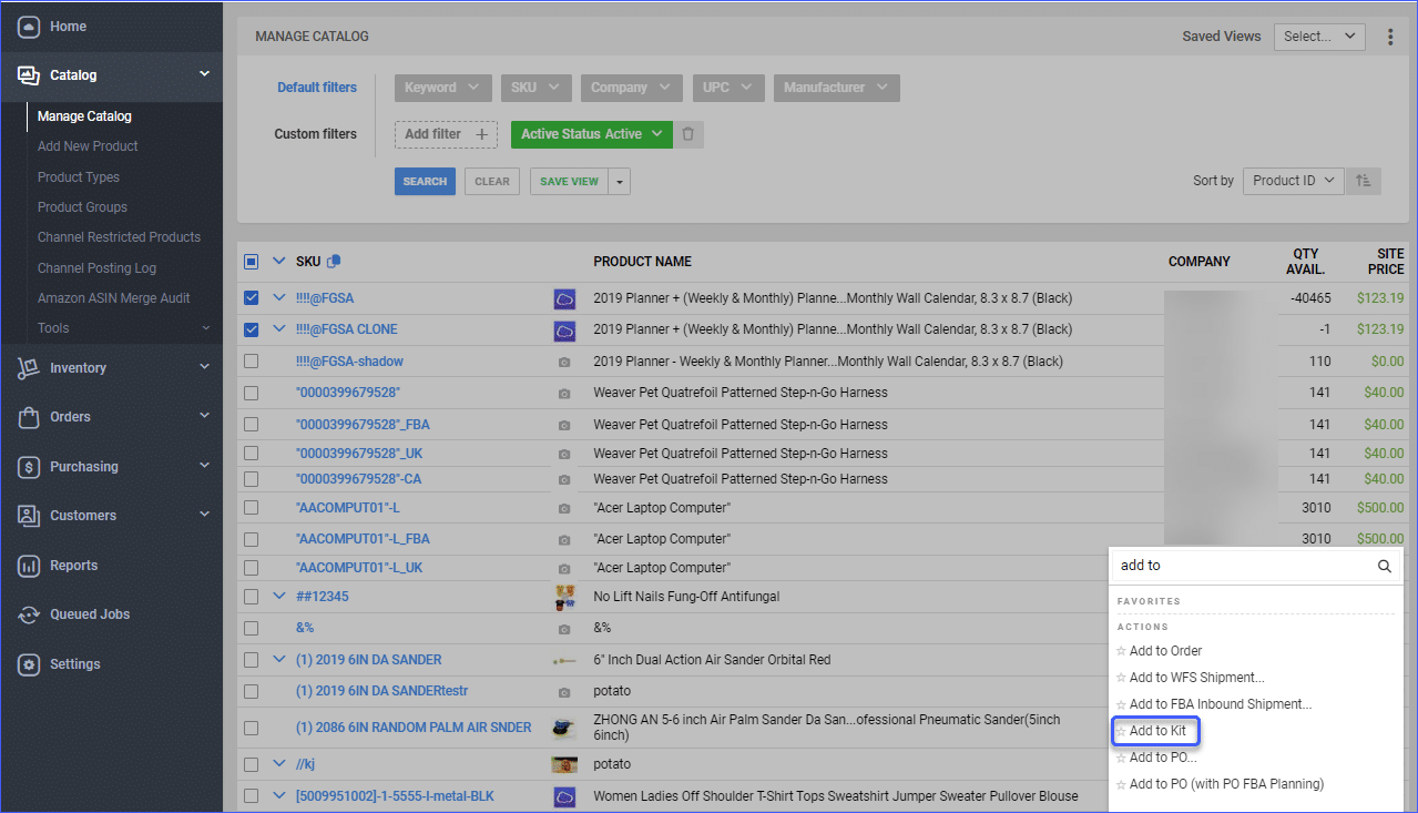 New Actions | Sellercloud