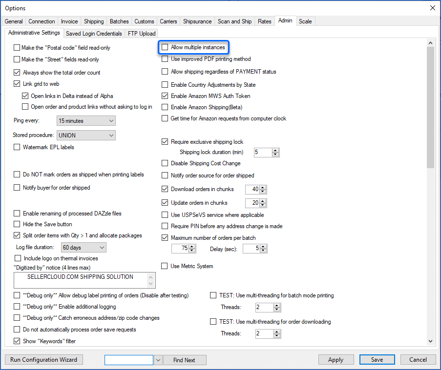 Allow Multiple Instances | Sellercloud