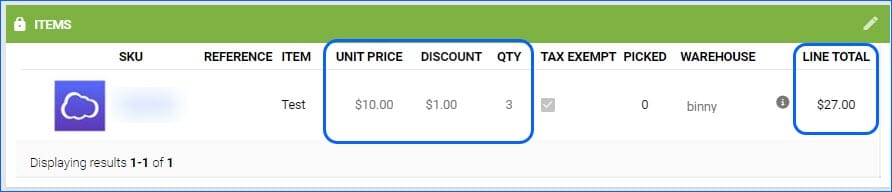 Line Total with Discounts | Sellercloud