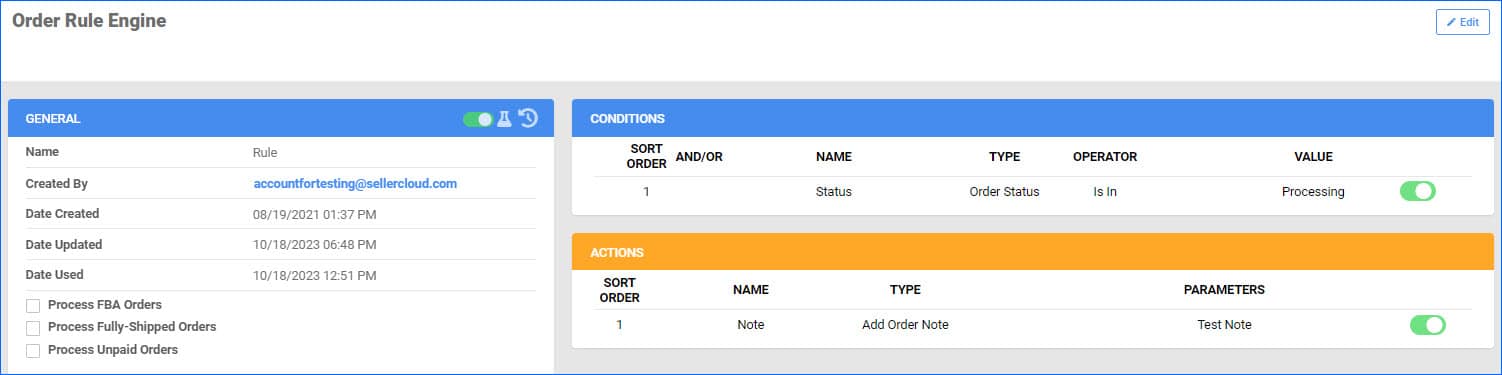 Delay Order Rule Engine Execution | Sellercloud