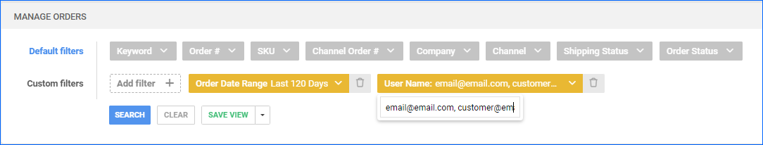Filter by Multiple User Names | Sellercloud