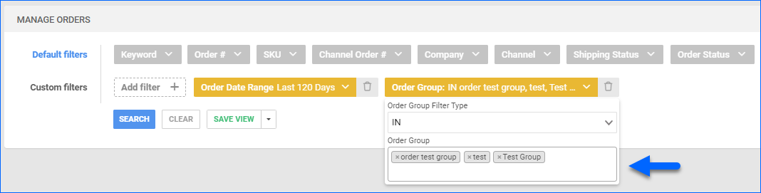 Order Group Filter | Sellercloud