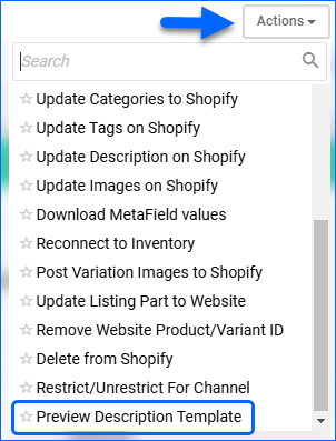 Shopify: Preview Description Template | Sellercloud
