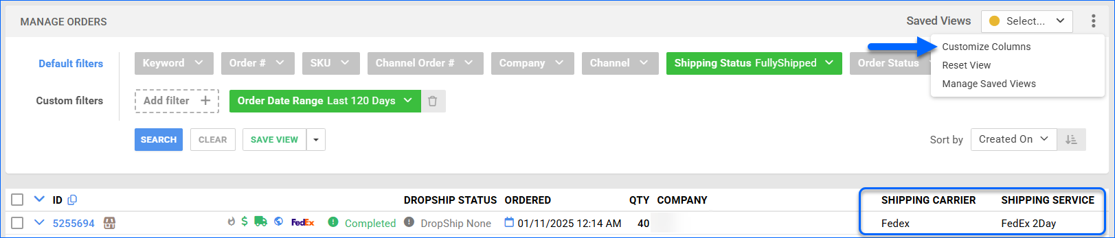 Shipping Carrier and Service Columns | Sellercloud